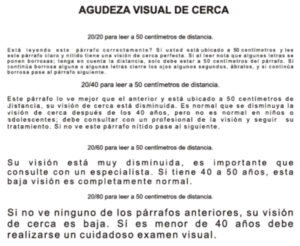 ¿Cómo se evalúa la visión cercana? – Homo medicus